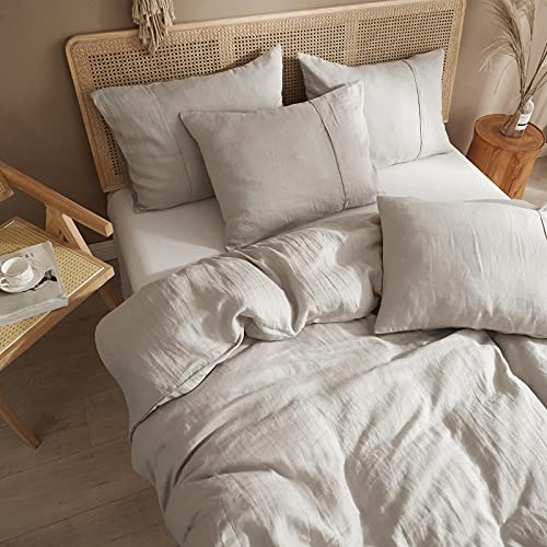 HYPREST 100% French Linen Body Pillow Cover, 20x54 Body Pillow Cover Cooling, Super Soft Breathable Moisture-Absorbing Stone Washed Flax Linen Pillowcase for Body Pillow, Envelope Design