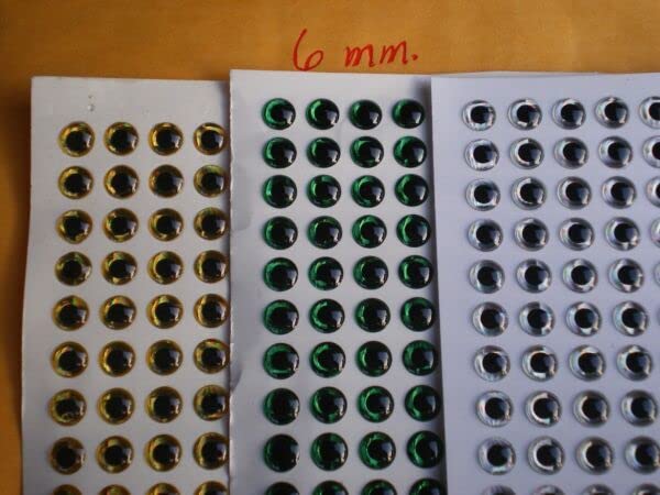 Fishing Tackle Lure 540 PCS/3D 6MM Gold,Green,Silver Holographic Lure Eye/Fly Tying JIGS/Craft Dolls