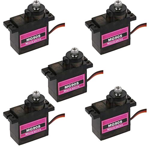 Nebwe Drone Accessories Rc Tools Rc Accessories and Parts 1PC MG90S Micro Metal Gear 9g Servo for RC Plane Helicopter Boat Car 360° Drone Parts Drone Tool Kit