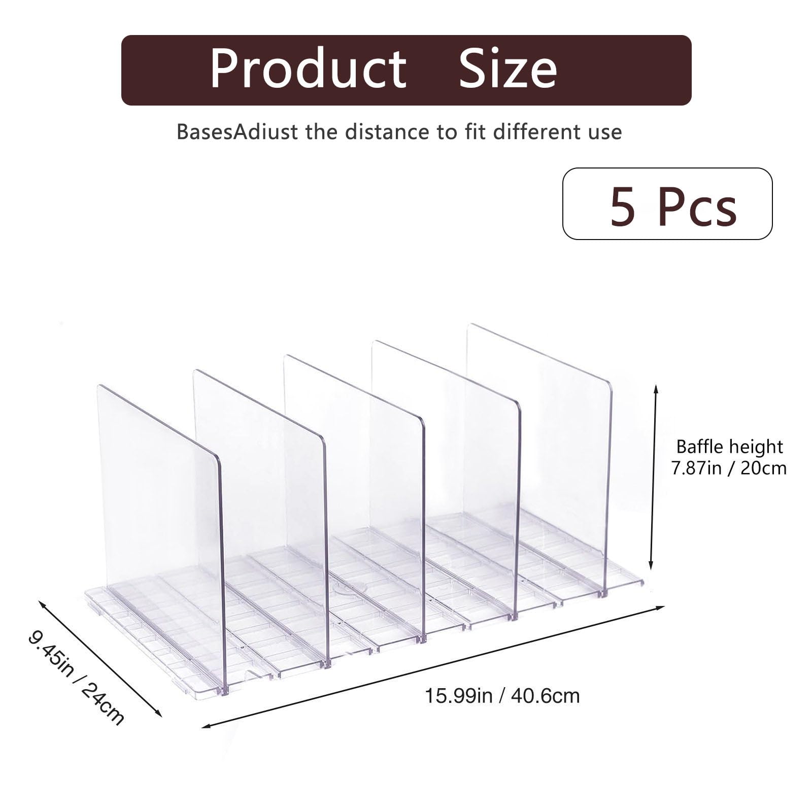 Lioguniy Purse Organizer for Closet 10 Pack Clear Shelves Divider Clothes Purse Bag Handbag Organizer Book, Adjustable Plastic Shelves for Home Bathroom Bedroom Kitchen