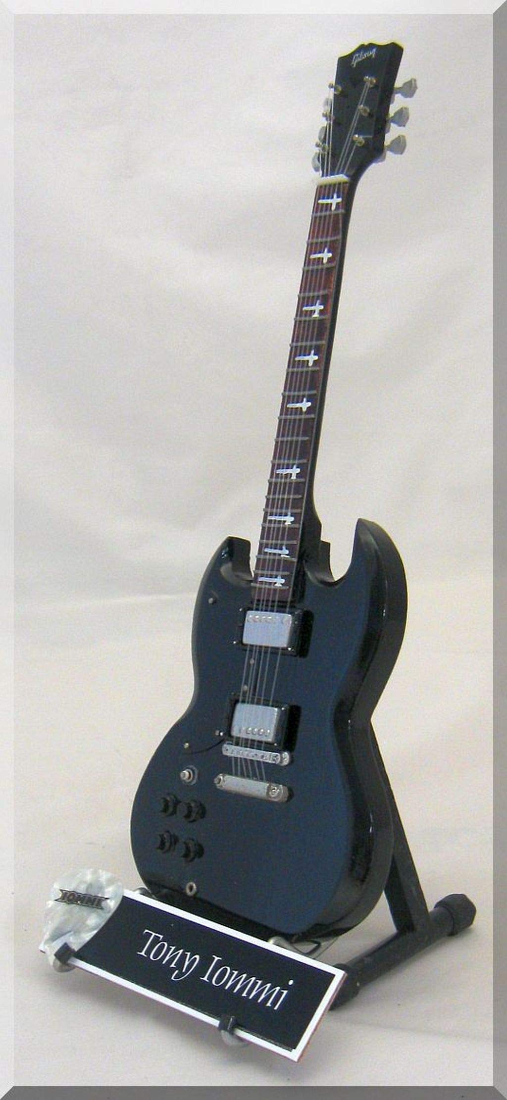 Tony Iommi Miniature Guitar Black Sabbath with Guitar Pick