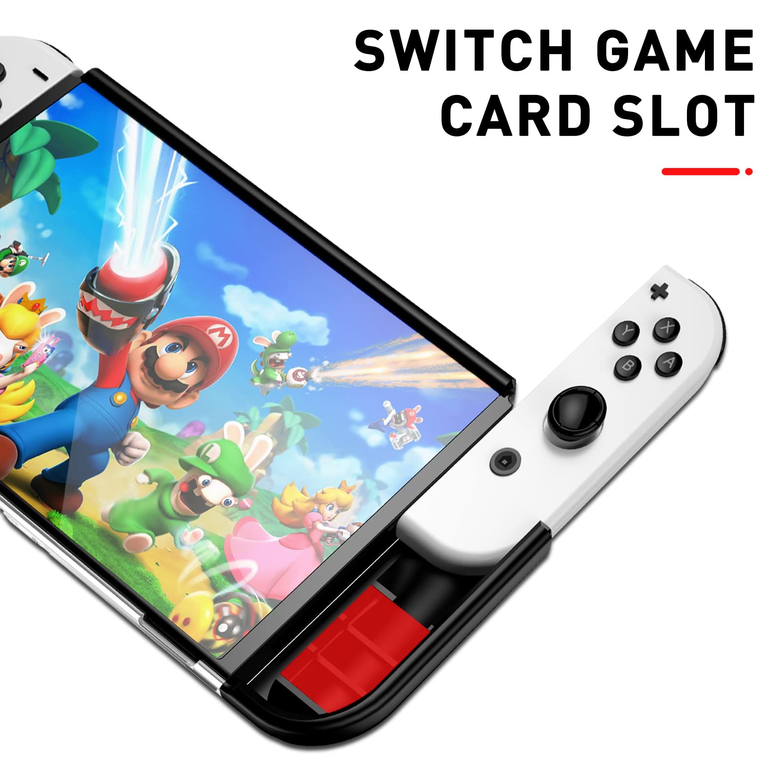 Dockable Case Compatible with Nintendo Switch OLED Model 2021, Upgraded Protective Dockable Case Cover Accessories Compatible with Nintendo Switch OLED 7 Inch Console and Joy-Con Controller, Black