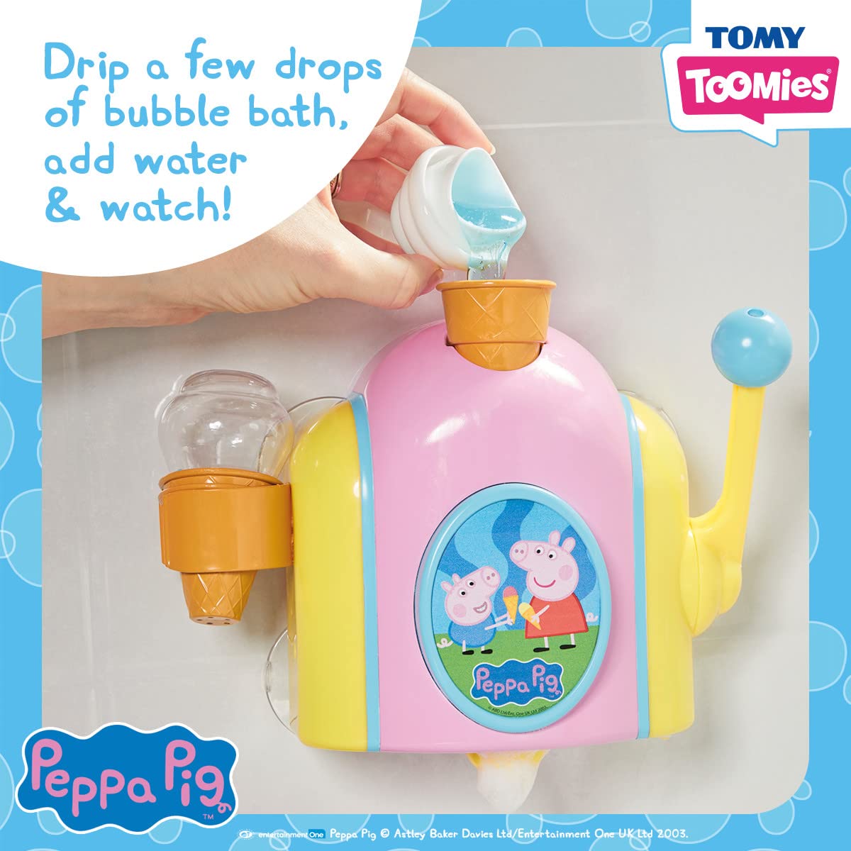 Toomies Peppa Pig Bubble Ice Cream Maker Bubble Bath Toy - Toddler Bath Toys Bubble Maker - Peppa Pig Toy with Foam-Producing Pump Action - Ages 18 Months and Up