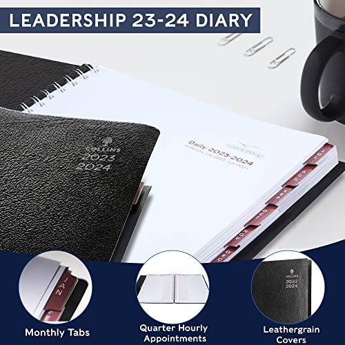 Collins Leadership Academic 2023-24 A4 Day to A Page Mid Year Diary Planner (Appointments) School, College or University Term Journal - July 2023 to July 2024 - Graphite - CP6745-2324