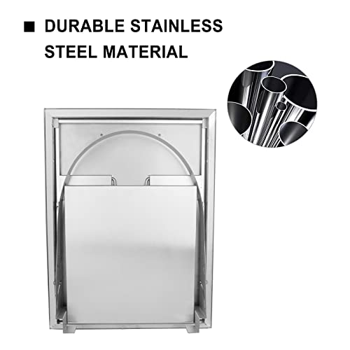 Karpevta Built-in Trash Drawer W20''XD20.9''XH27''Propane Drawer and Adjustable Garbage Ring Roll-Out Trash/Propane Tank Drawer Storage Trash Bins/Propane Tank for BBQ Island Patio Grill Station