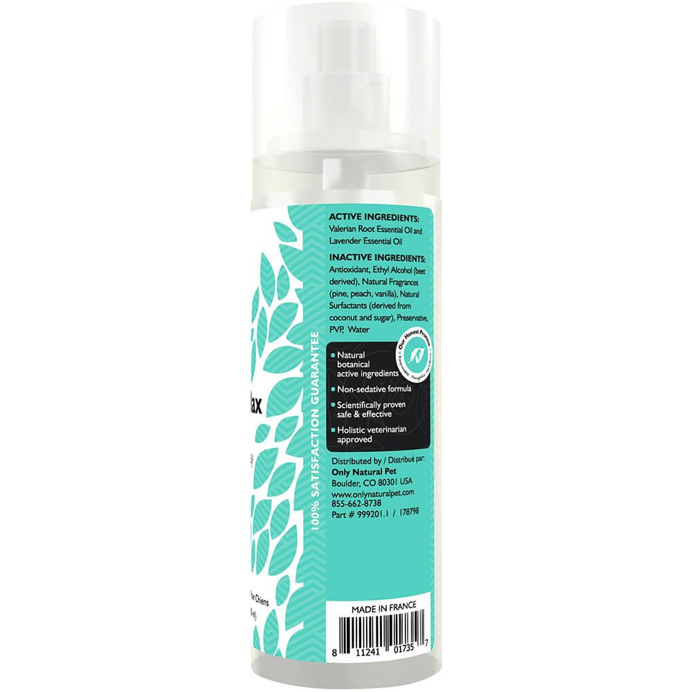 Only Natural Pet Just Relax Botanical Behavior Calming Spray for Dogs - Naturally Calms Anxious Behavior - 3.4 oz Spray