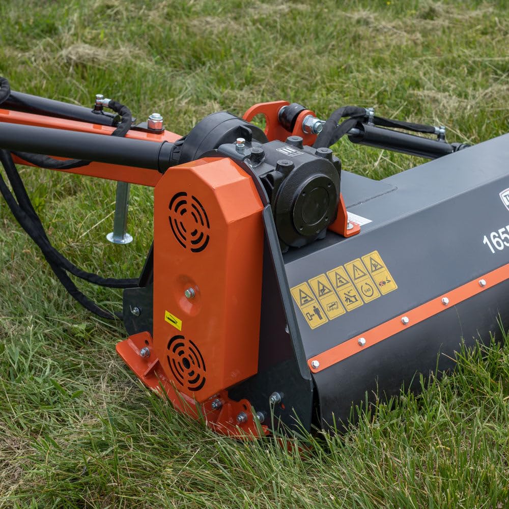 Titan Attachments 3 Point 65" Offset Flail Ditch Bank Mower for Cat 1 Tractors, 30-50HP, Hydraulic Offset and Tilt