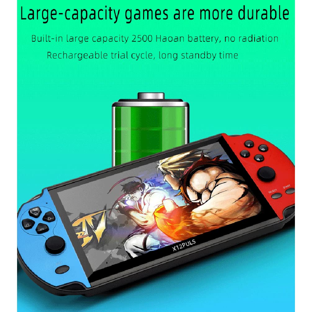 X19 Retro Game Machine HD 7 inch Large Screen Handheld Double Rocker Game Machine Design 8G built-in 1000 Games TV Video Game Console