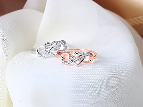 Drahwal Infinity Love Band Ring,Celtic Love Knot Symbol Forever Endless Promise Ring Wedding Engagement Band for Women