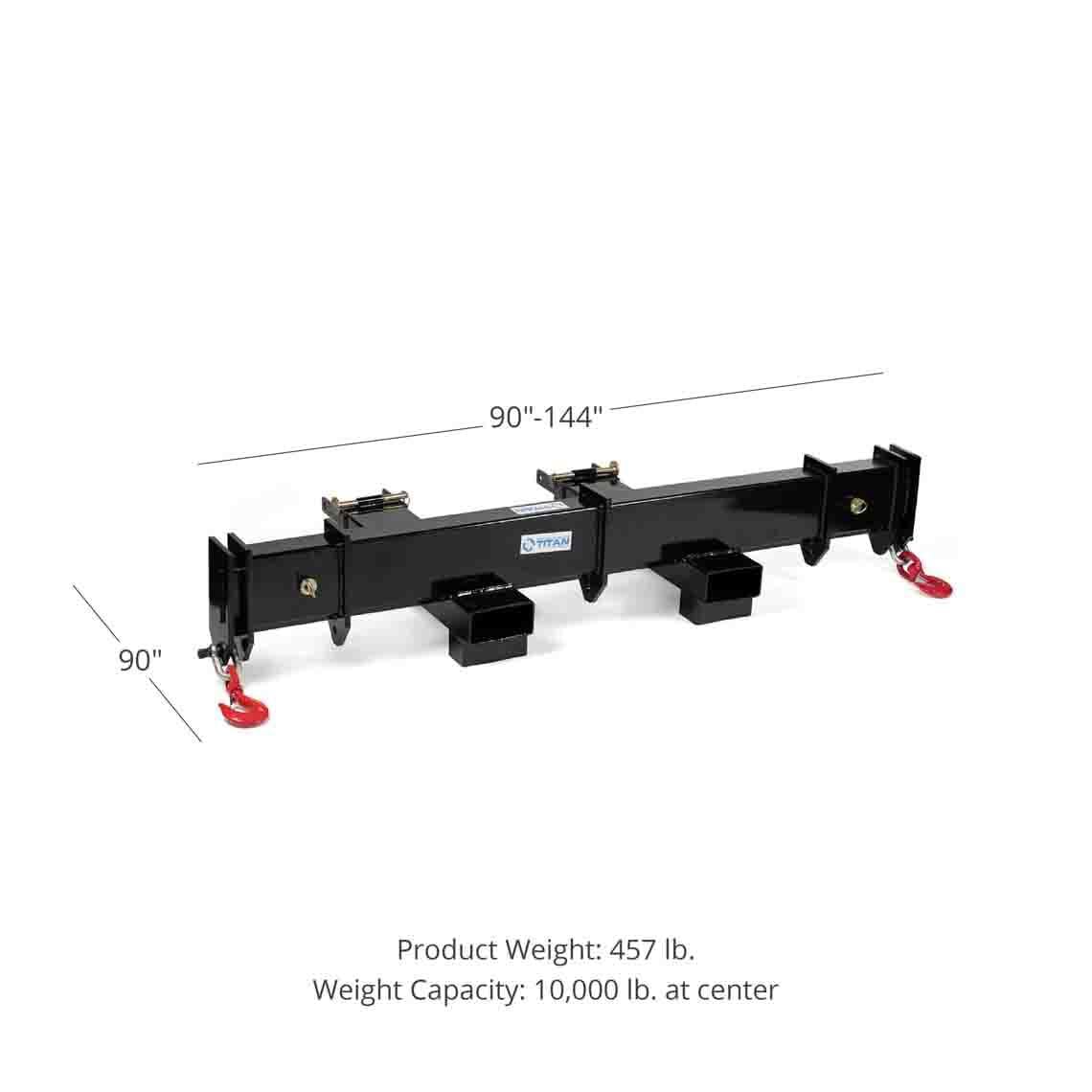 Titan Attachments Forklift Spreader Beam 90" - 144" Adjustable Telehandler