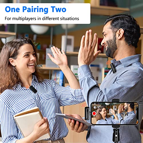 GARMEE Wireless Lavalier Microphone for iPhone, iPad - 2 Pack with Charging Case, 7H Professional Lapel Microphone Cordless Mini Mic, Clip on Microphone for Recording, Podcast Vlog YouTube TikTok