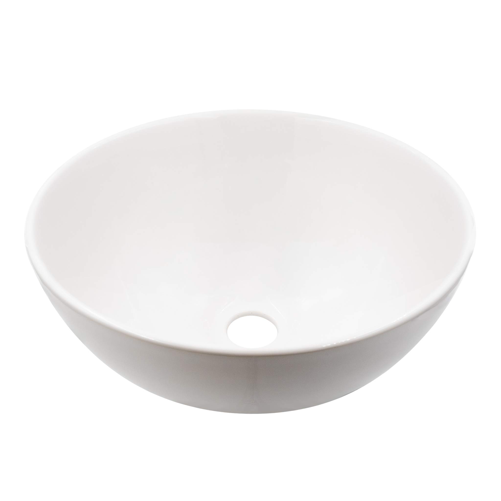 Novatto Mini 12-inch round White Porcelain Sink with Matte Black Pop-up Drain