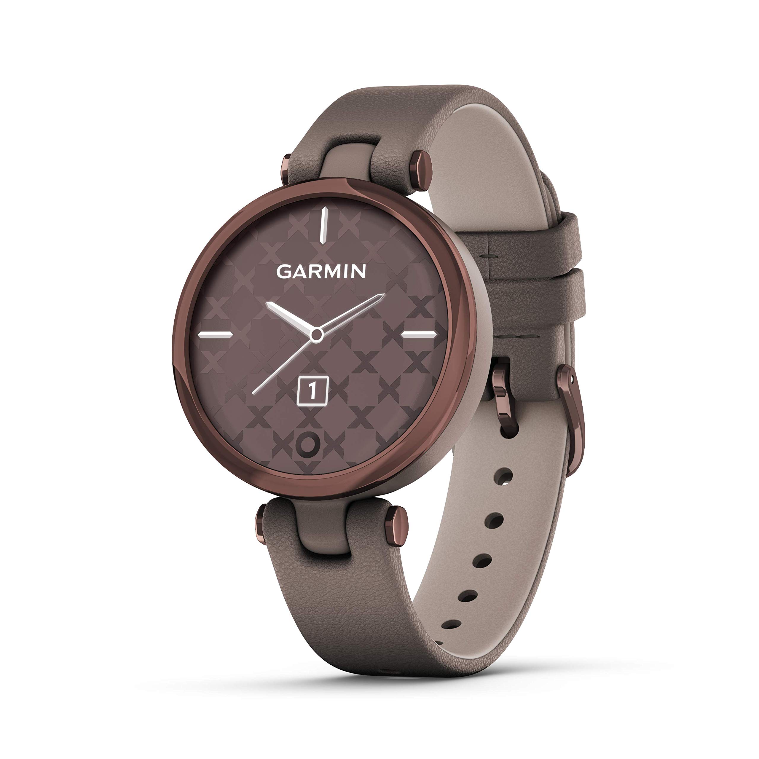 Garmin Lily™, Small GPS Smartwatch with Touchscreen and Patterned Lens, Dark Bronze (Renewed)