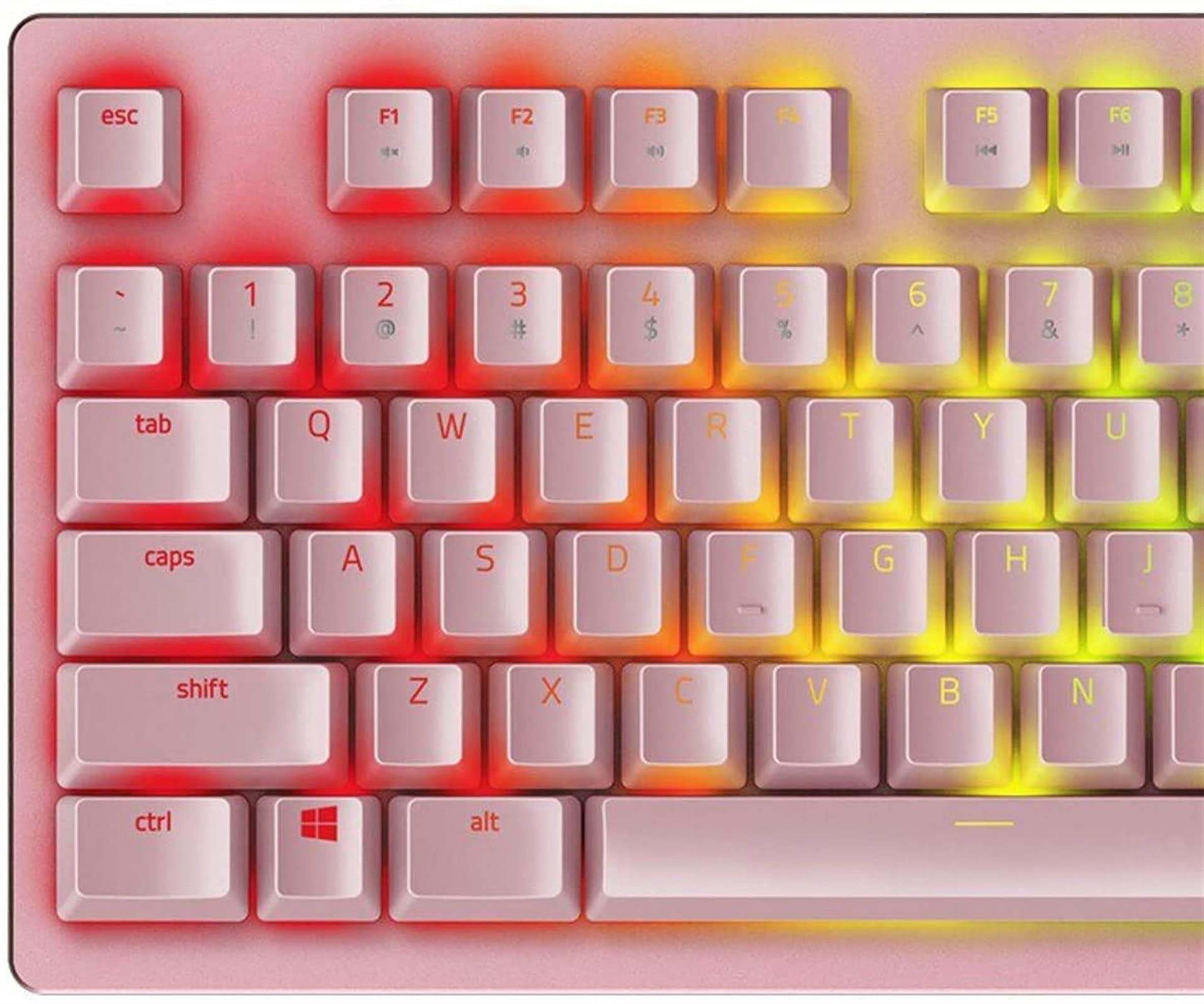 Mechanical Gaming Keyboard RGB LED Backlit Wired Keyboard with Switches for Windows Gaming PC (104Keys, pink)