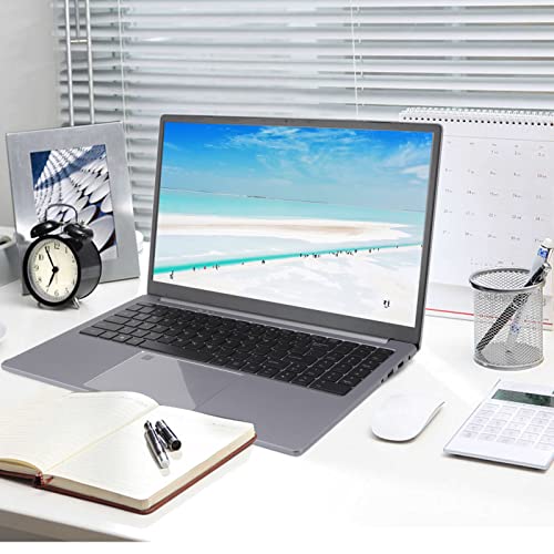 Garsentx Laptop, 15.5in HD IPS Screen, 1920x1080, 4GB DDR4 RAM, 128GB PCIe NVMe SSD, Grey Laptop with Full Size Backlit Keyboard,HDMI, Webcam,Bluetooth, Windows 10 Home, 4800mAh(US)