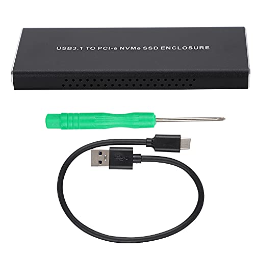Garsentx M.2 NVME to USB3.1 Portable Metal Hard Disk Box M2 SSD PCIE to Type C SSD Enclosure for Converting SSD Solid State Drives to Type C Interfaces