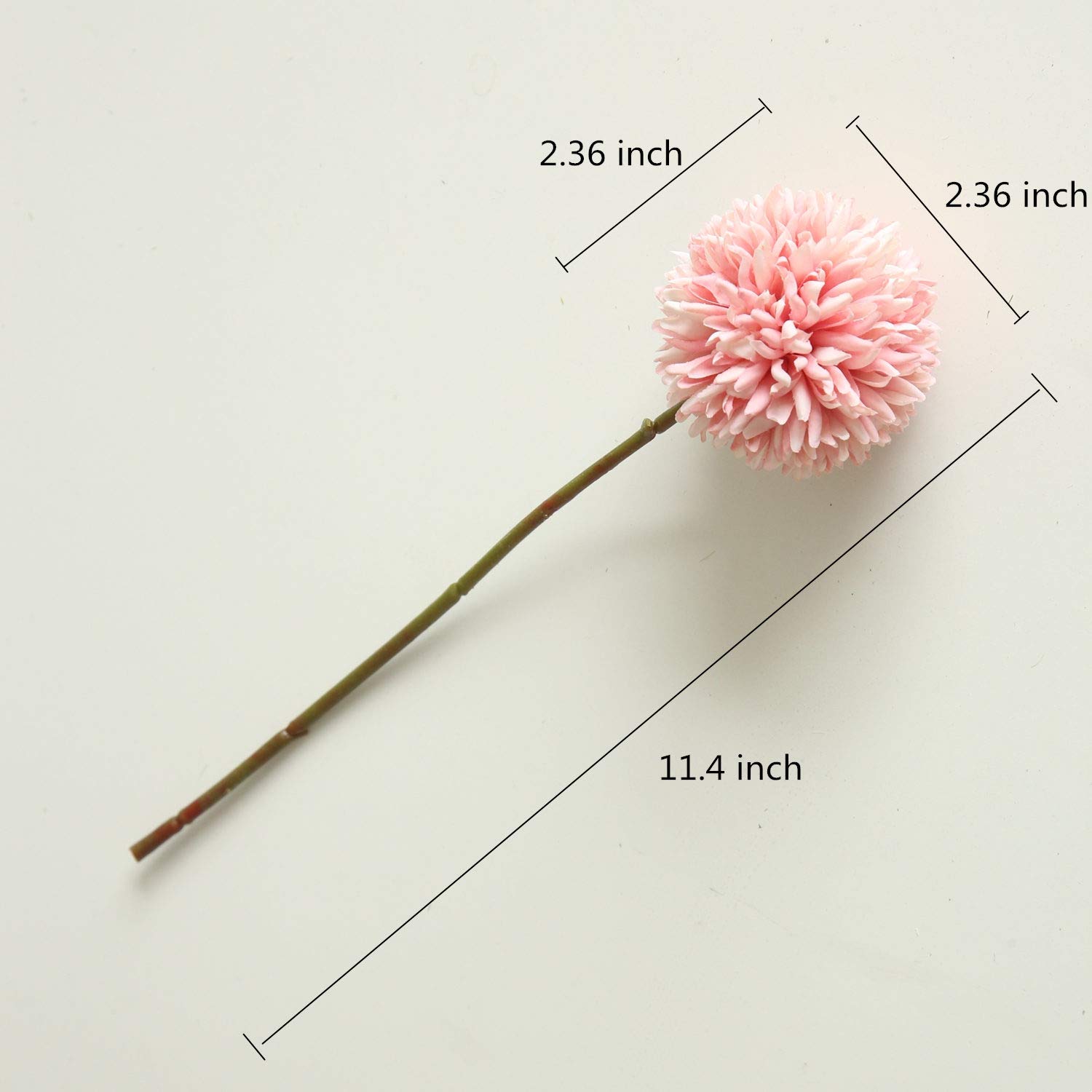 CQURE Artificial Flowers, Fake Flowers Silk Artificial Hydrangea 6 Heads Bridal Wedding Bouquet for Home Garden Party Wedding Decoration 6Pcs (Light Pink)