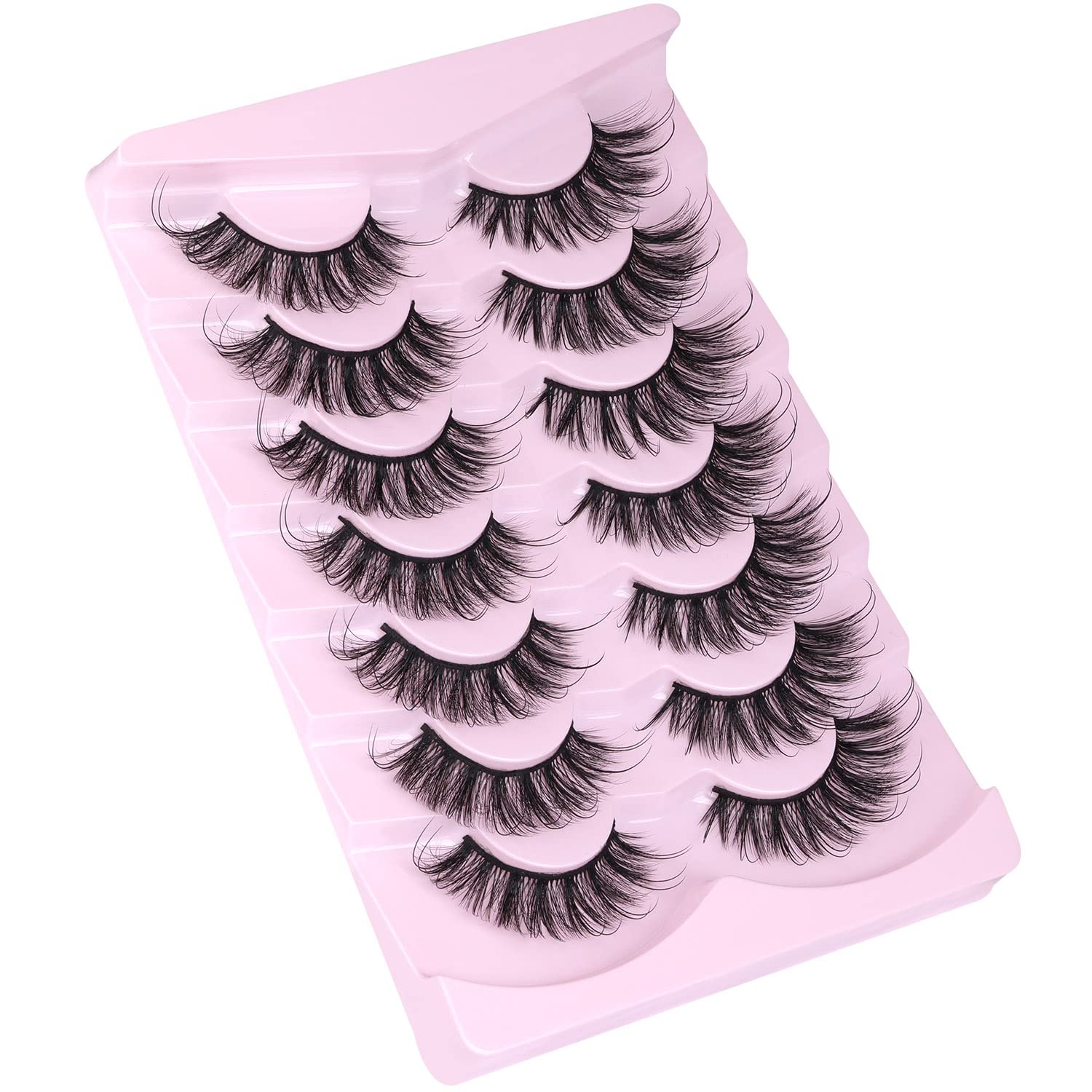 Fairy Strip Lashes That Look Like Extensions Dramatic Faux Mink Eyelashes Fluffy Long Cat Eye Wispy False Lashes Extensions Strip Eyelashes Pack