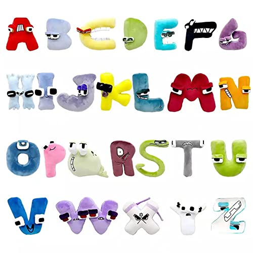 DOGENKE 26 PCS Plush Toy,Preschool Stuffed Animals and Toys, Holiday and Birthday Gifts for Kids (Color A-Z)