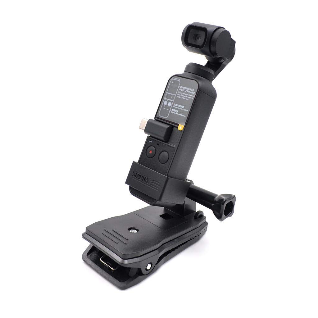 Toxz Expansion 1/4 inch Screw Adapter Bracket + Clip for DJI Osmo Pocket Handheld Gimbal Stabilizer,OSMO Pocket Camera Stand with Clip,Quick Disassemble,for Microphones/Flashes/Bicycle Stands etc