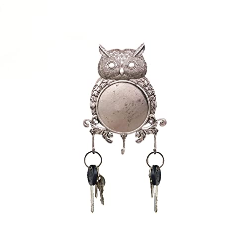 JfwuHap Coat Rack Wall Mounted - Hooks,2Pcs Owl Key Hook Heavy Duty,Zinc Alloy Metal Coat Hook Rail for Coat Hat Towel Purse Robes Mudroom Bathroom Entryway (Silver)