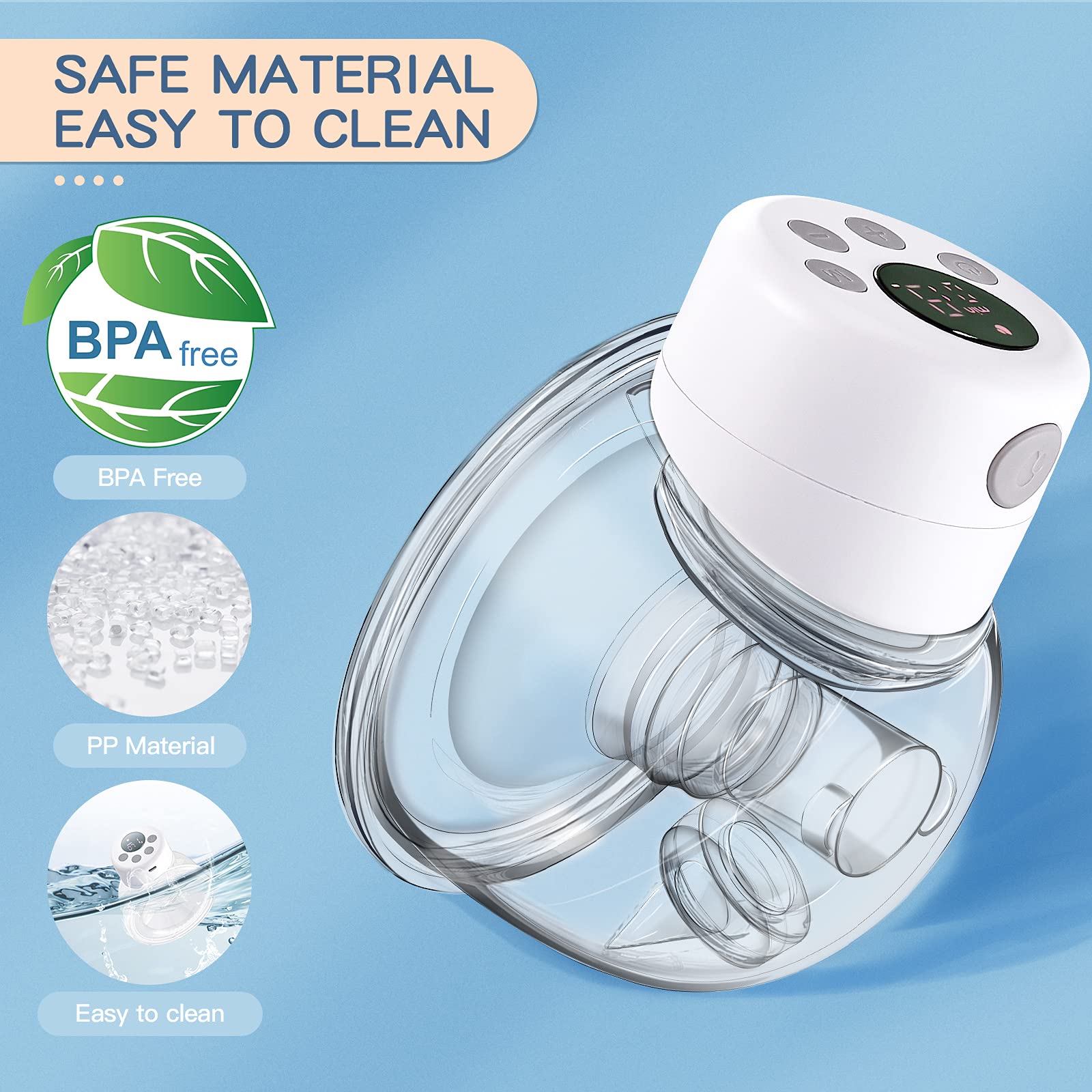 Wearable Breast Pump Hands Free Breast Pump Electric 2022 New,Wireless Portable Breast Pump with LCD Display and Memory Function Ultra-Quiet Breast Pump,2 Modes & 9 Levels Adjustment,24MM Flange