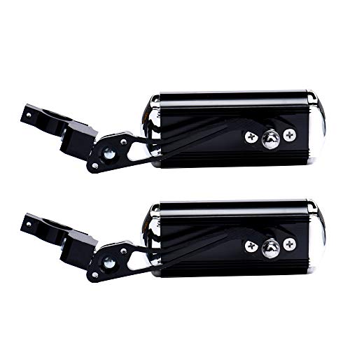 Toxz Pair Aluminum Bike Mirror Mountain Bicycle Rearview Mirrors with Bases,Handlebar End Rear Back View Mirrors,360° Rotate,Large Lens