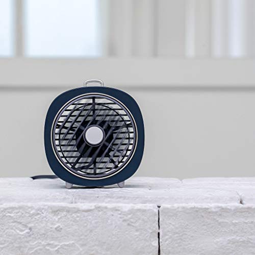Toxz Portable Mini Fan Desktop Rotating Fan with Night Light,USB Rechargeable,Silent 3-Speed Wind,Simple Durable Small Fan,125x57x135mm