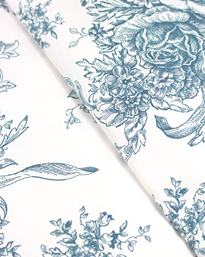 Melange Home, Light Blue Mélange Home Toile 400 Thread Count Cotton, Full/Queen Duvet Set