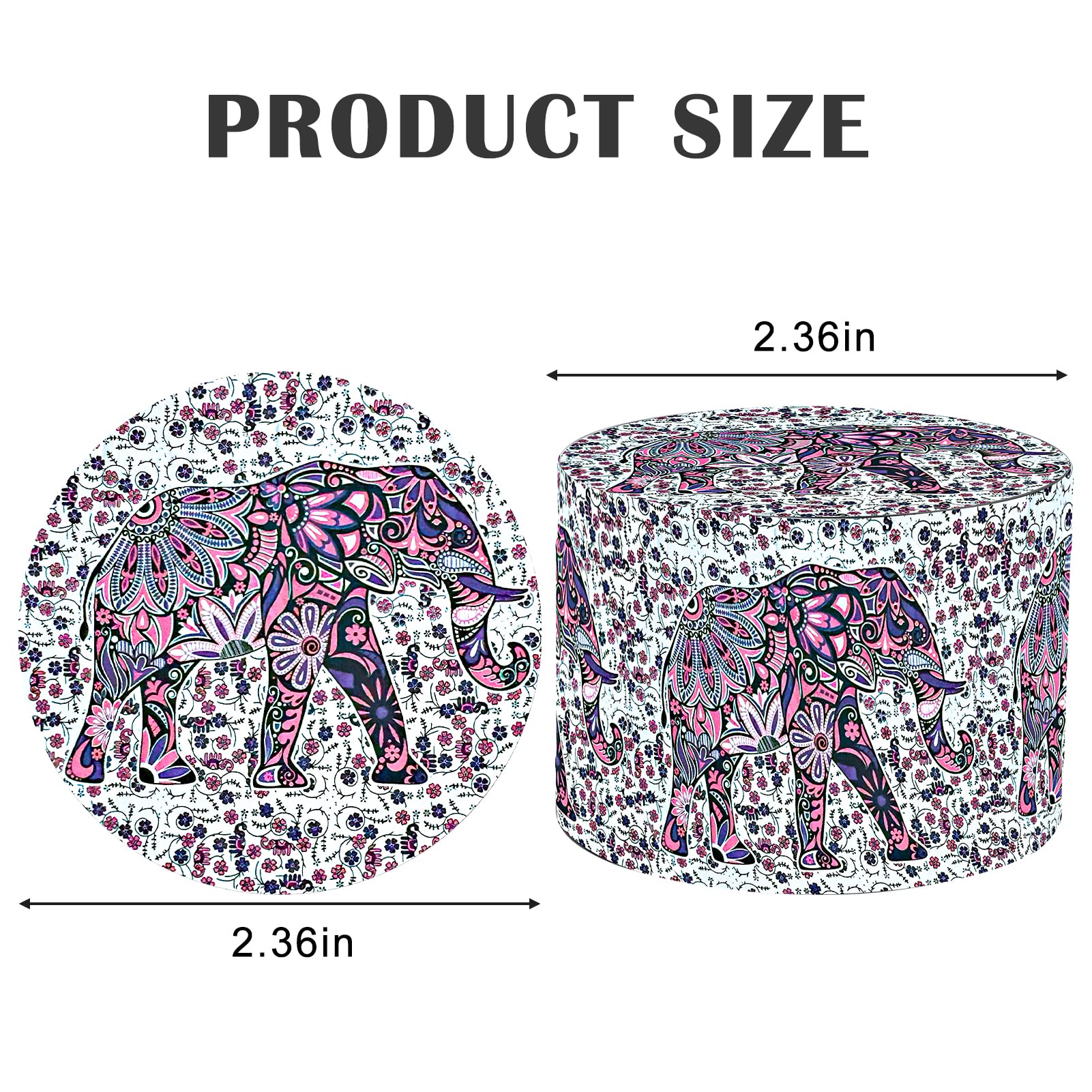 VRUPINZE 2.5 Inch Boho Grinder, Large Spice Grinder(Colorful Elephants Pattern)