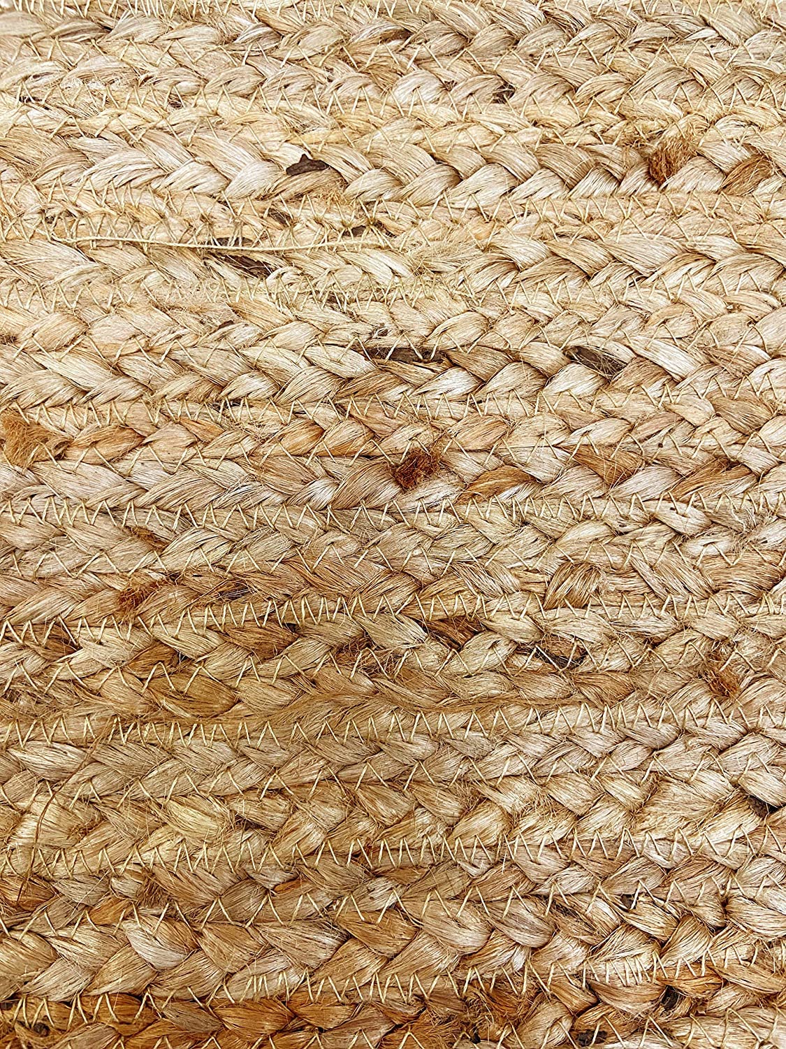 KEMA 3X5 Feet Handwoven Jute Braided Area Rug, Natural Yarn - Rustic Vintage Braided Reversible Rectangular Rug- Eco Friendly Rugs for Bedroom, Kitchen, Living Room, Farmhouse