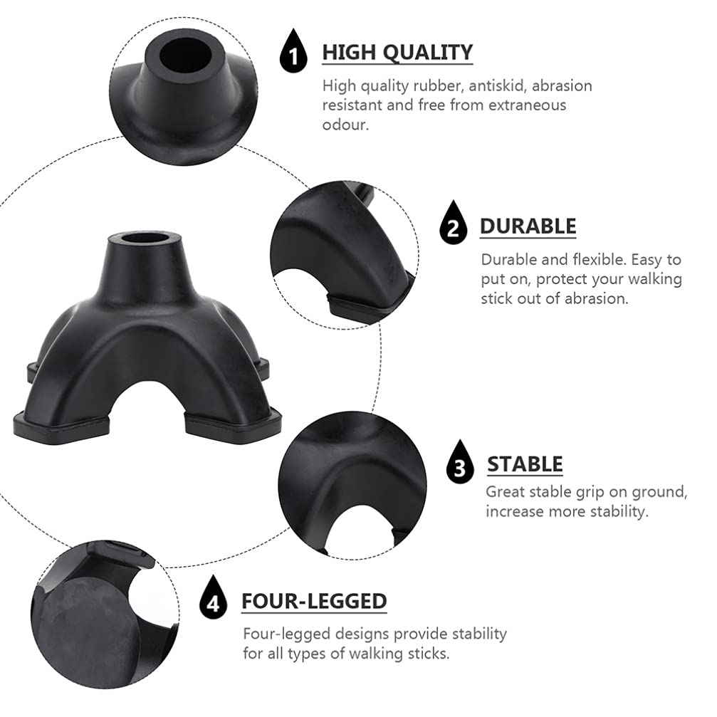 DOITOOL Walking Stick Self Standing Base Replacement for Most Walking Canes Walking Sticks Folding Canes or Offset or Tripod Canes