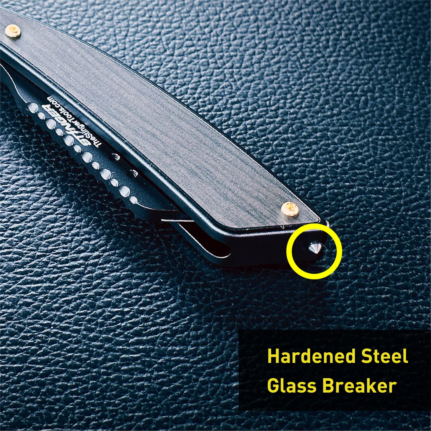 Stinger Vintage Straight Razor Style Utility Knife with Standard Replaceable Razor Blade, Car Emergency Window Breaker, EDC Gear, Box Cutter
