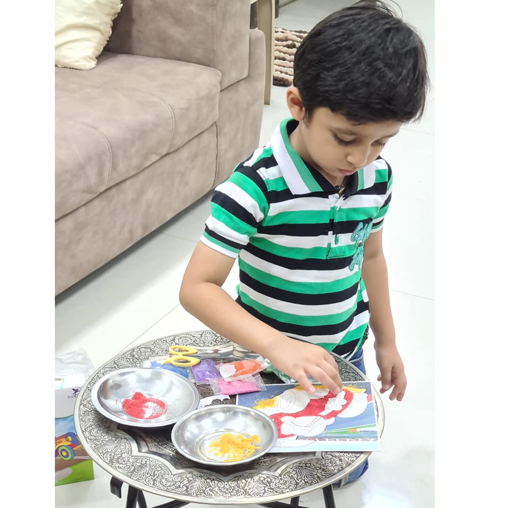 Toykraft: Sand Art Kit for Kids, Arts and Crafts Kits for Kids, Toddler Craft for 3-6 Years, Peel and Stick Activity - On Road Vehicles