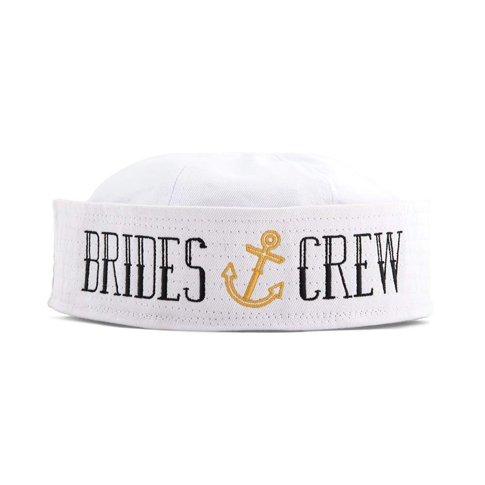 WEDDINGSTAR Nautical Bachelorette Party Sailor Hat White - Brideās Crew