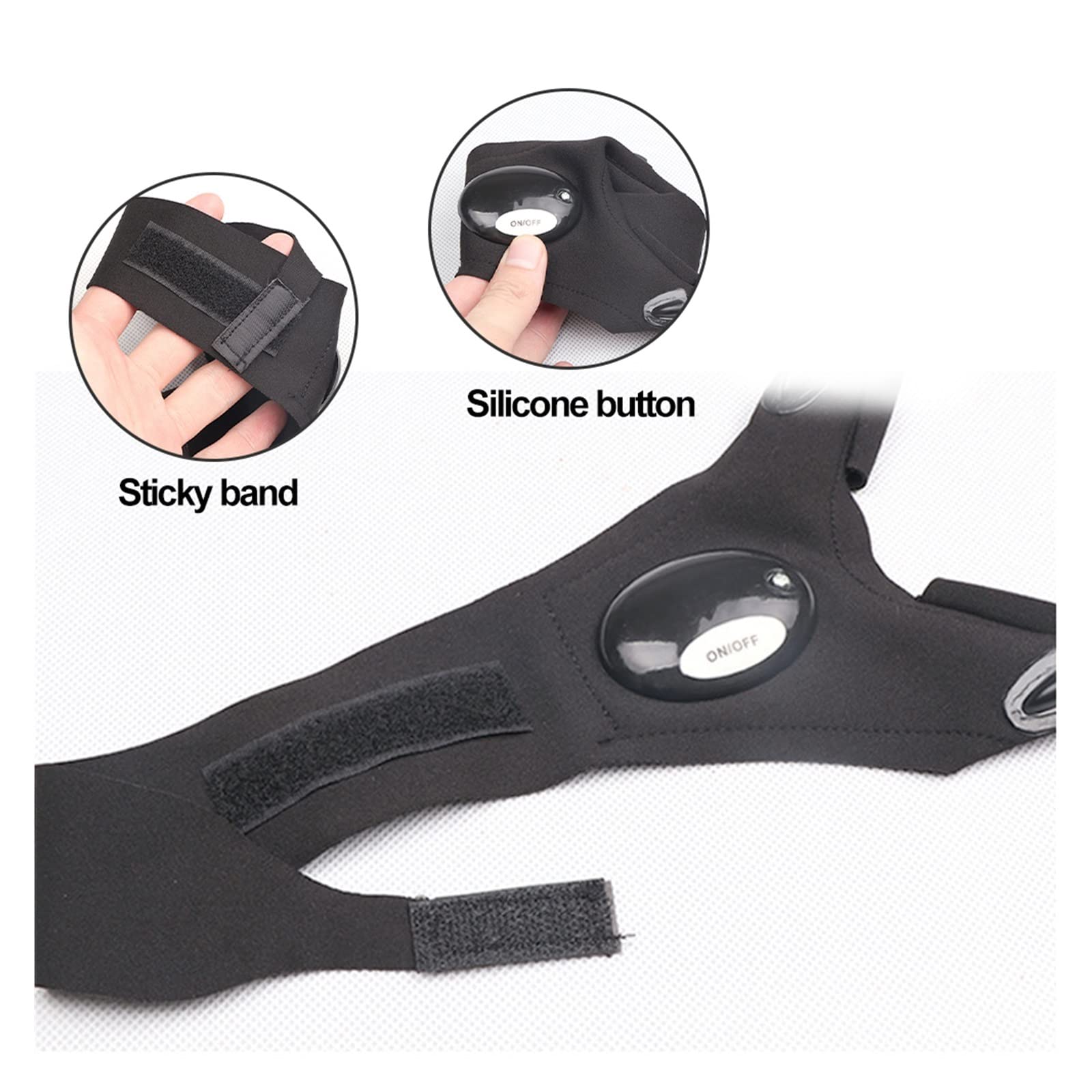 Flashlight Gloves for Men, Practical Durable Fingerless Glove Light, for Outdoor Night Fishing Camping Repairing Hiking Tool ( Color : Right Hand )