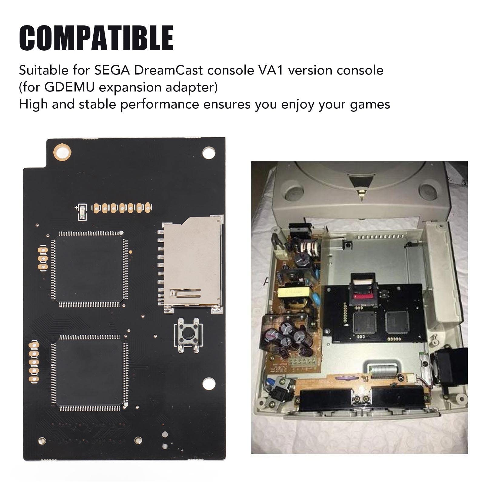 GDEMU Optical Drive Simulation Board, V5.15b Remote Storage Card Mount Kit with 32G Game Storage Card for Sega Dreamcast VA1, Perfect to Run The Original for GDI Mirror