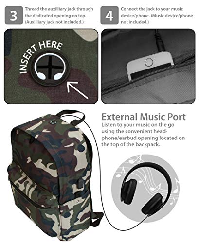 Rockland Classic Laptop Backpack, Camo, Large