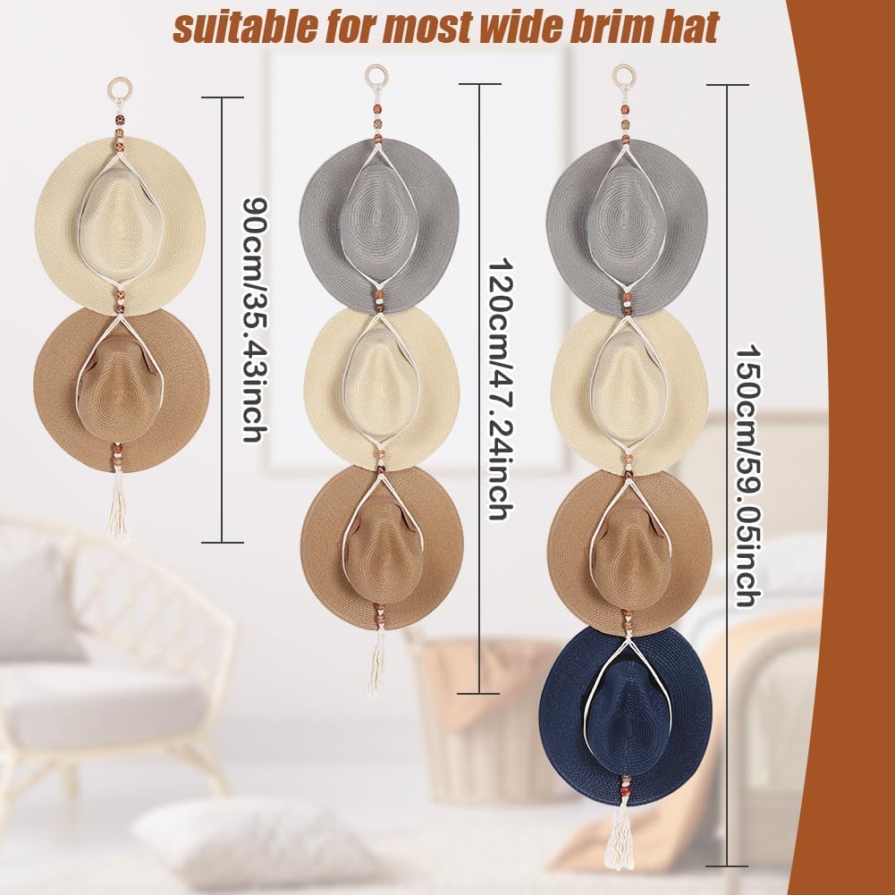 Lanxitown10Pcs Cowboy Hat Cover and One Cowboy Hat Rack Hat Protector Boho Bedroom Decor Hat Hangers For Wall Cowboy Hat Holder Hat Rack For Wall Hat Holder On Wall Cowboy Hat Case (A)