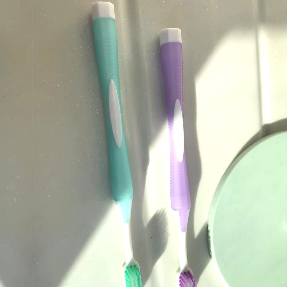weizhang 50 Toothbrushes Affordable Bulk Pack for Travel, Hotel, Guest, ndividually Wrapped Purple and Blue