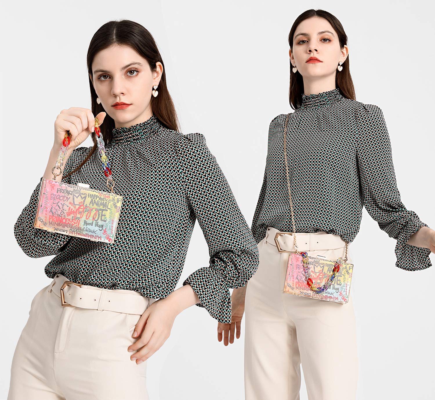 Dollar Bill Money Clutch Purses for Women Crossbody Small Cute Acrylic Box Evening Bag Transparent Graffiti Handbag…