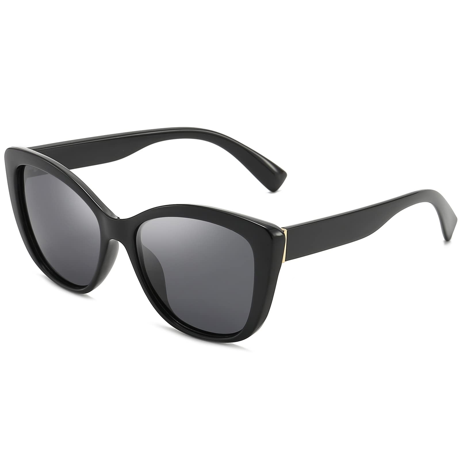 Dollger Polarized Cat Eye Sunglasses for Women Trendy Retro Design Women Black Sunglasses Polarized UV400 Protection