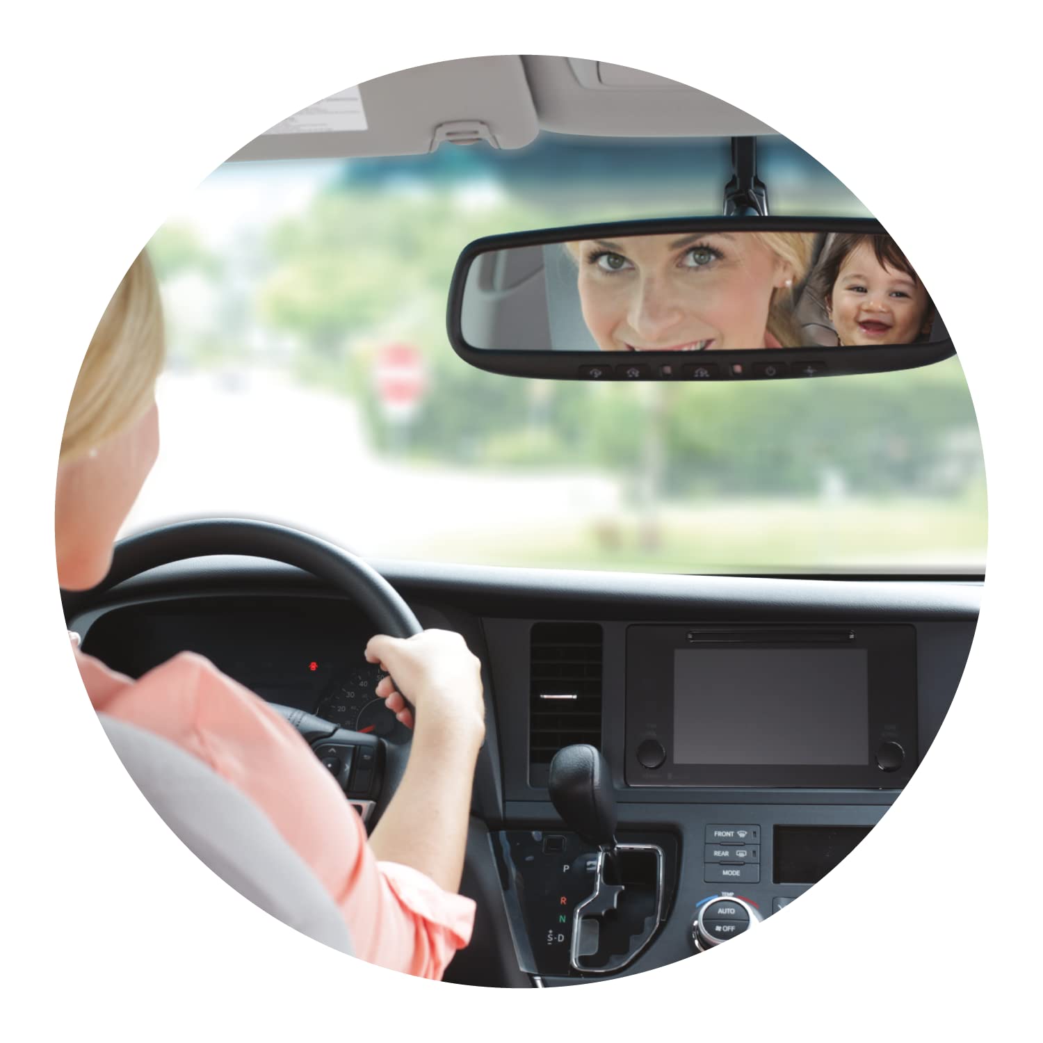 Nuby Shatterproof Rear Facing Backseat Baby Mirror, Grey