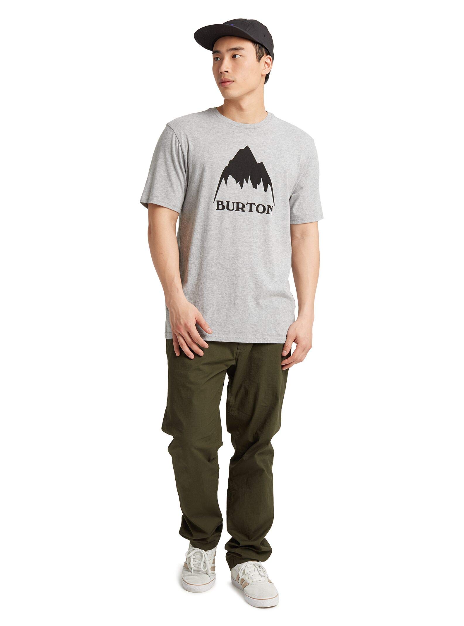 Burton Mens Classic Mountain High Short Sleeve T-Shirt, Gray Heather New, Medium