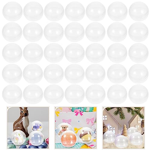 Uonlytech Vending Machine Empty Round Clear Capsules 50pcs 60mm Capsule for Gumball Machines Small Containers for Kids Party Favor Prize