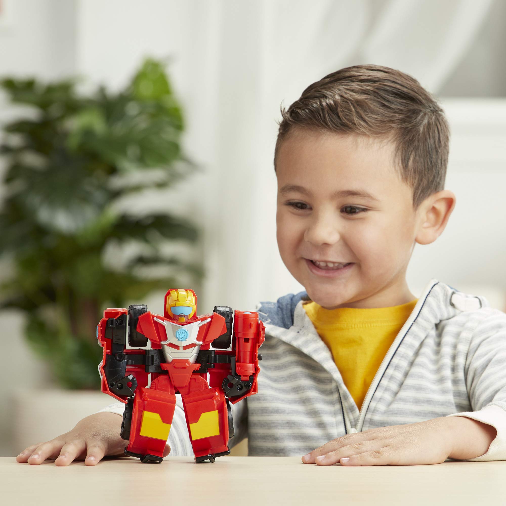 Transformers Playskool Heroes Rescue Bots Academy Hot Shot Converting Toy Robot, 6-Inch Collectible Action Figure Toy for Kids Ages 3 and Up
