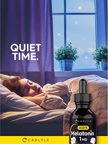 Kids Melatonin Liquid | 1 fl oz | Two Pack | Natural Fruit Flavor | Drug Free | by Carlyle