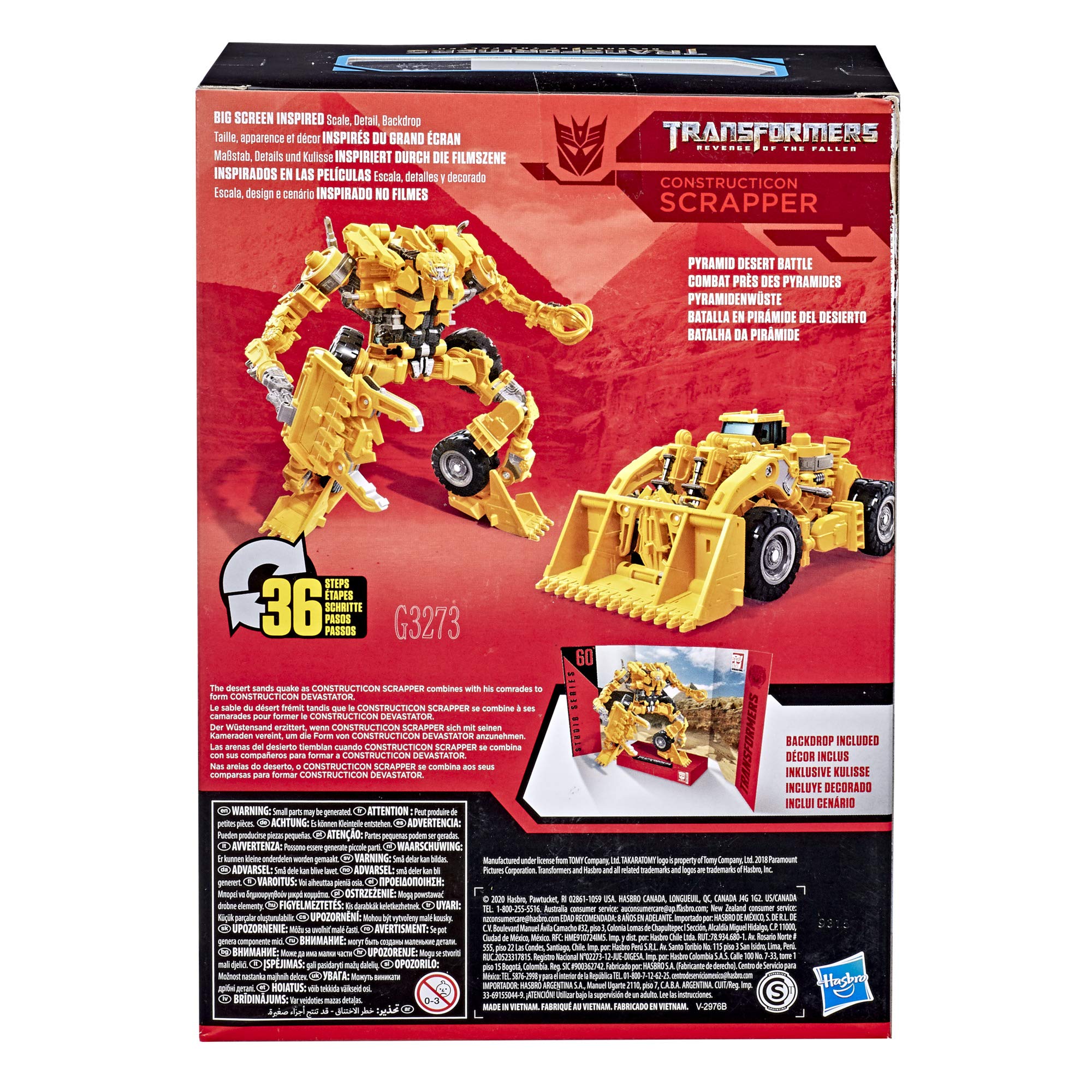Transformers Toys Studio Series 60 Voyager Class Revenge of The Fallen Movie Constructicon Scrapper Action Figure - Ages 8 and Up, 6.5-inch