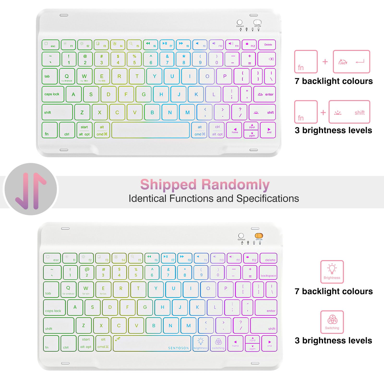 OYEEICE Keyboard case for iPad 9.7 inch, iPad 6th Gen (2018), iPad 5th Gen (2017), iPad Air 2 (2014) - 7 Color Backlit Wireless Keyboard with Pencil Holder for iPad 6th/5th Pro 9.7'' Air 2/1 - Teal