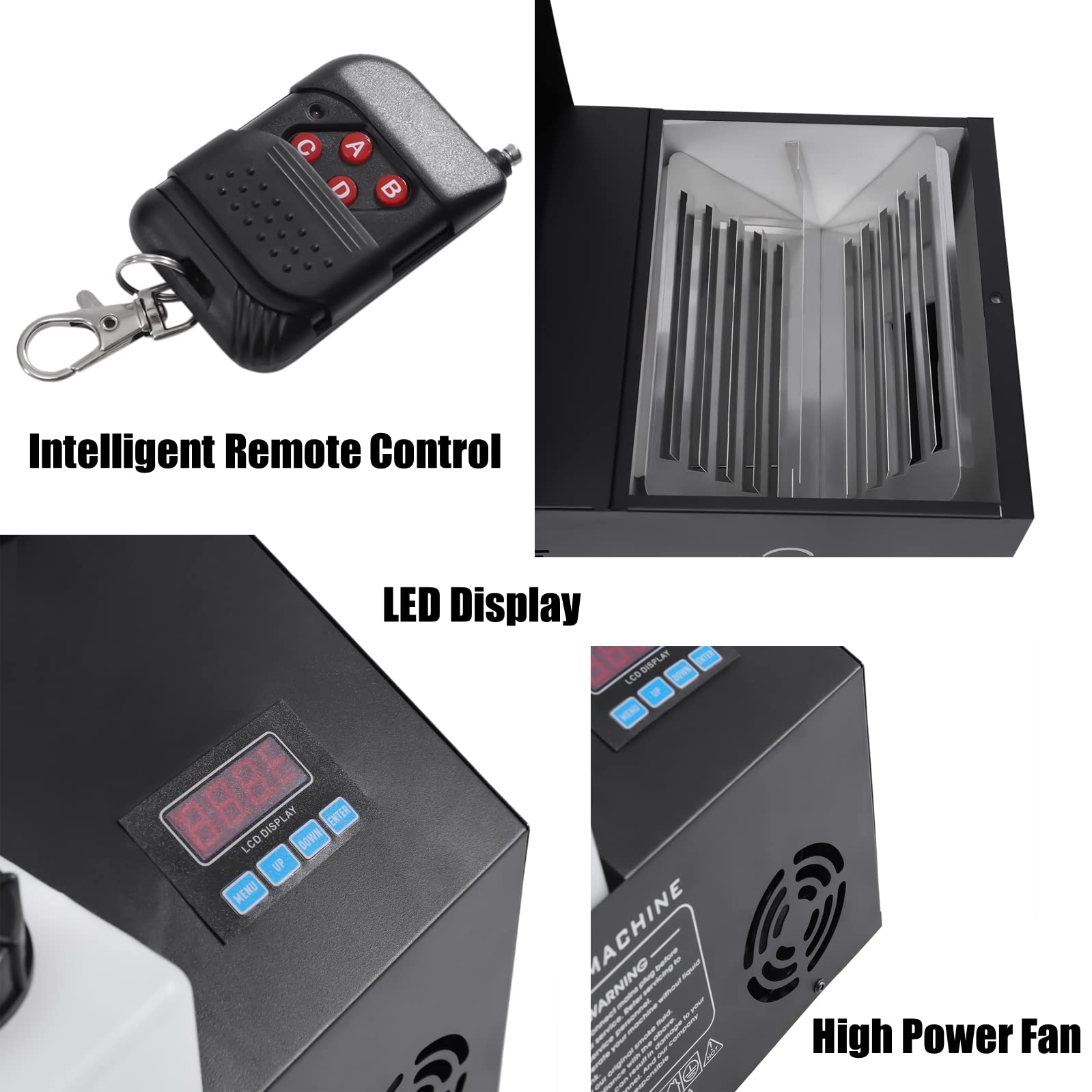 DYRABREST Modern 1200W Low-Lying Smoke Machine, DMX Fog Machine with Remote Control, Stage Effect Fog Machine for Stage, Disco, Halloween, Wedding, Performance, Smoke Coverage: 860-1076ft²